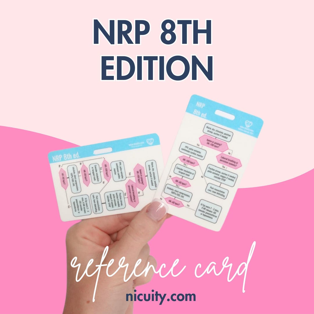 NRP Badge Reference Card | Neonatal Resuscitation Protocol Badge Card ...