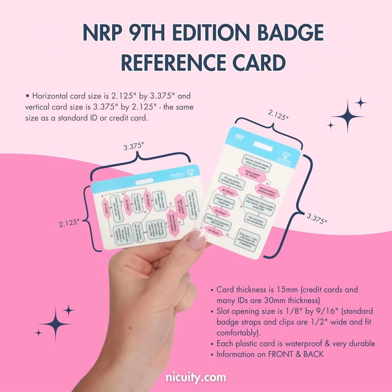 NRP 9th Ed. Badge Reference Card | Neonatal Resuscitation Protocol ...