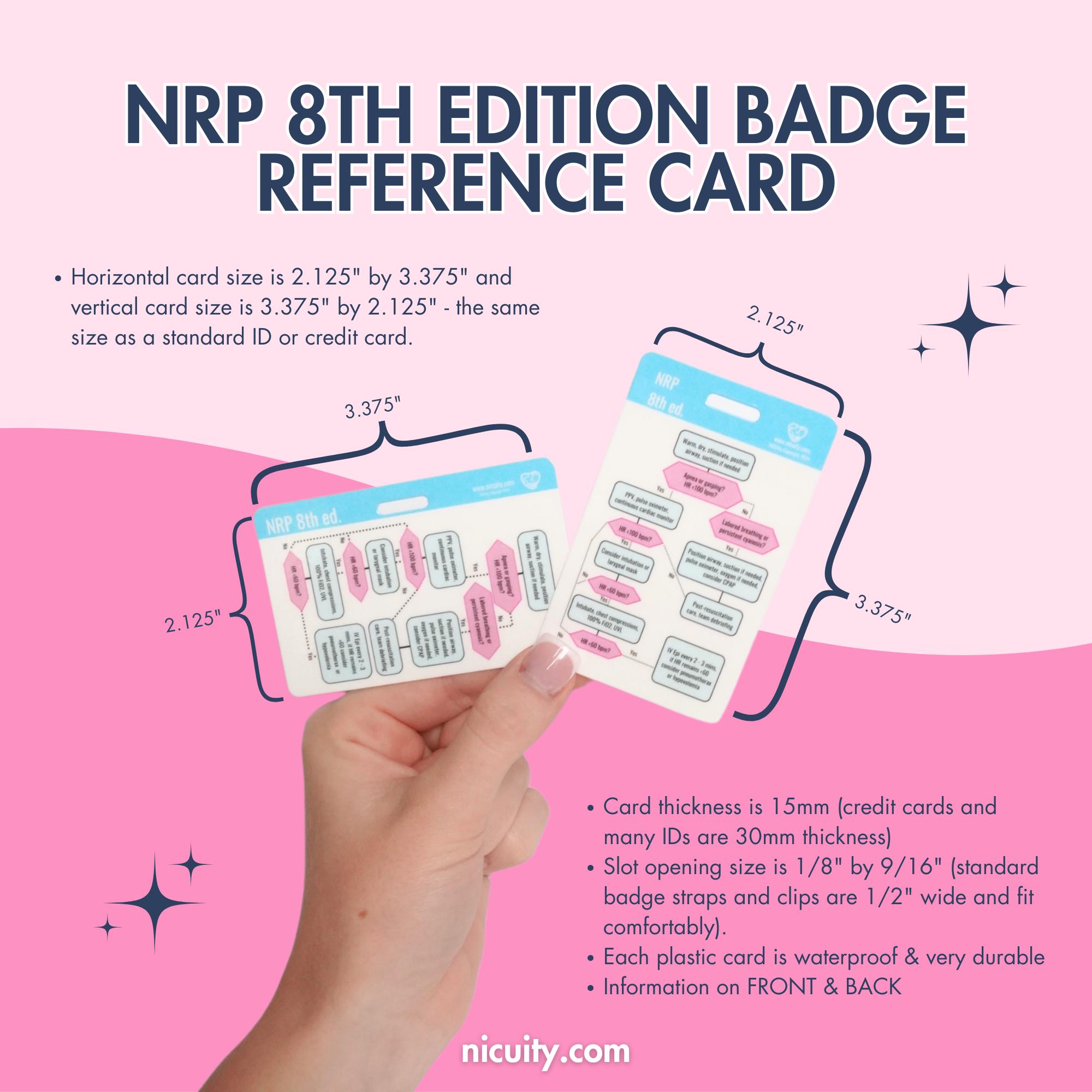 NRP Badge Reference Card | Neonatal Resuscitation Protocol Badge Card ...