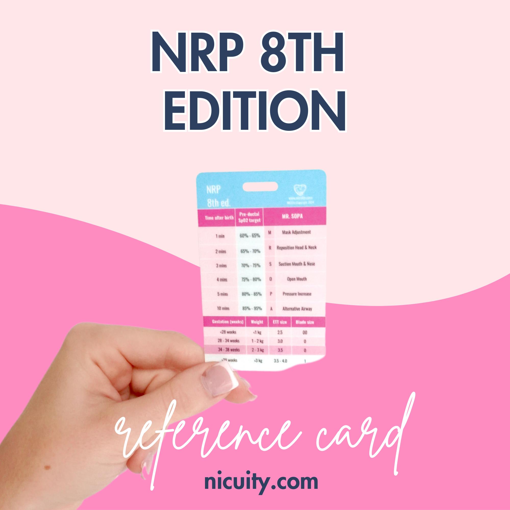 NRP Badge Reference Card | Neonatal Resuscitation Protocol Badge Card ...