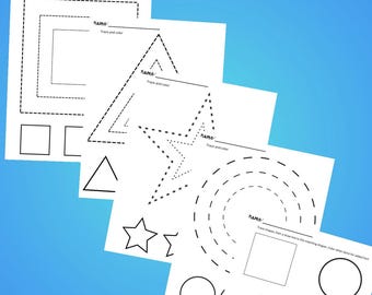 Download and Print Worksheets for Preschool Tracing Shapes and Color ...