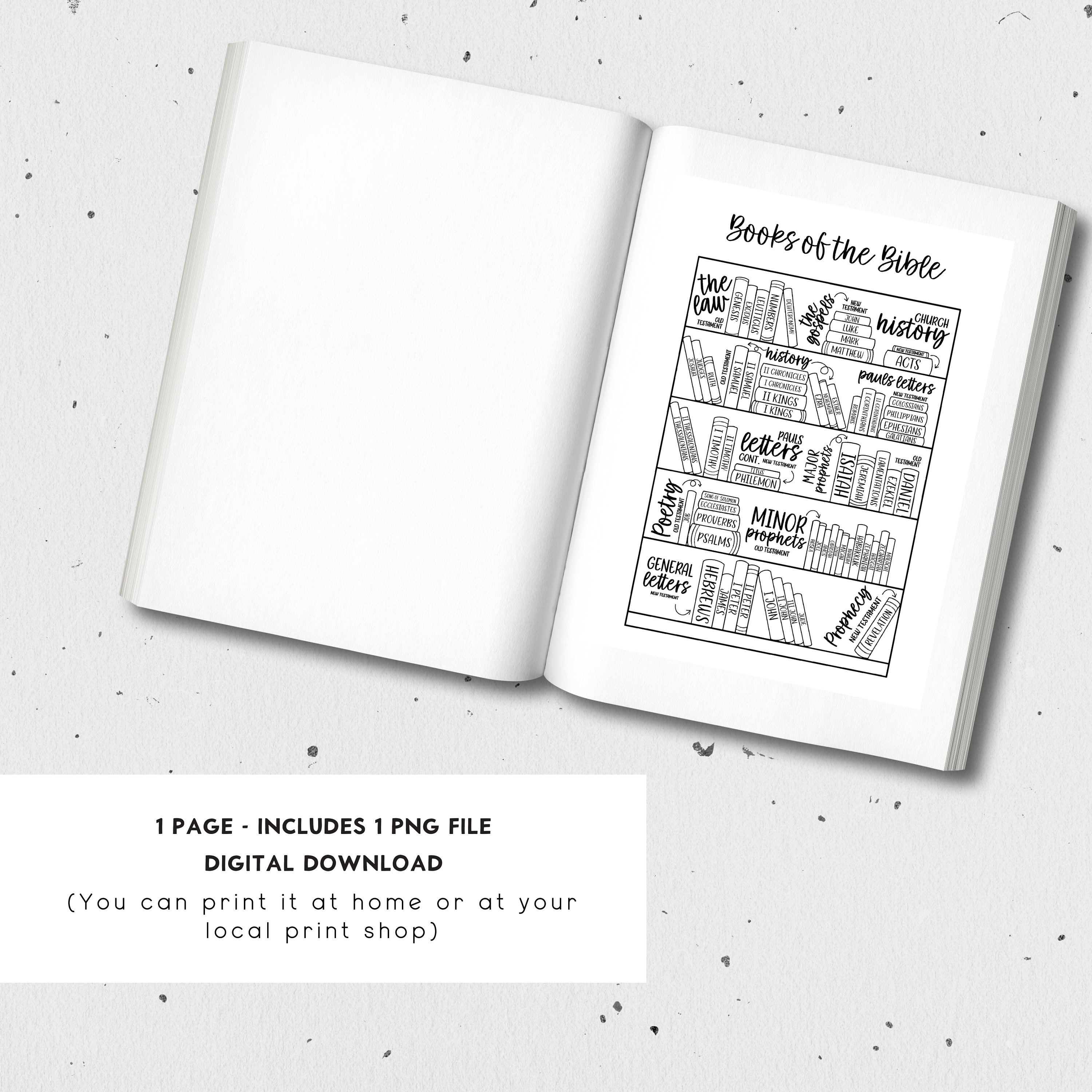 Books of the Bible 1 Page Digital Download - Etsy