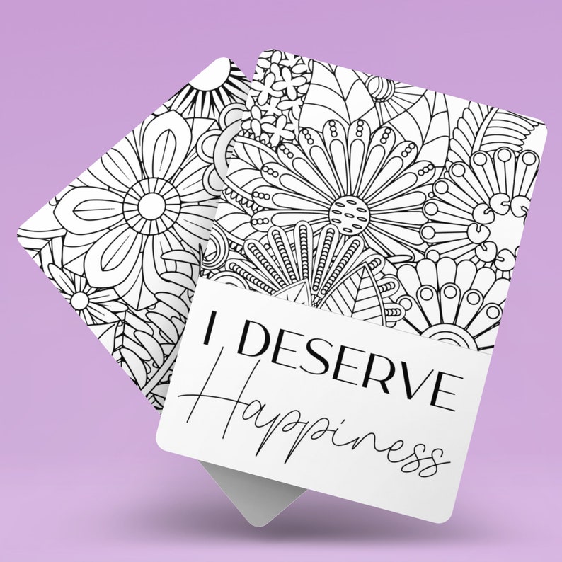 Mandala Coloring Affirmation Cards, Mental Health, Mindfulness Gift ...