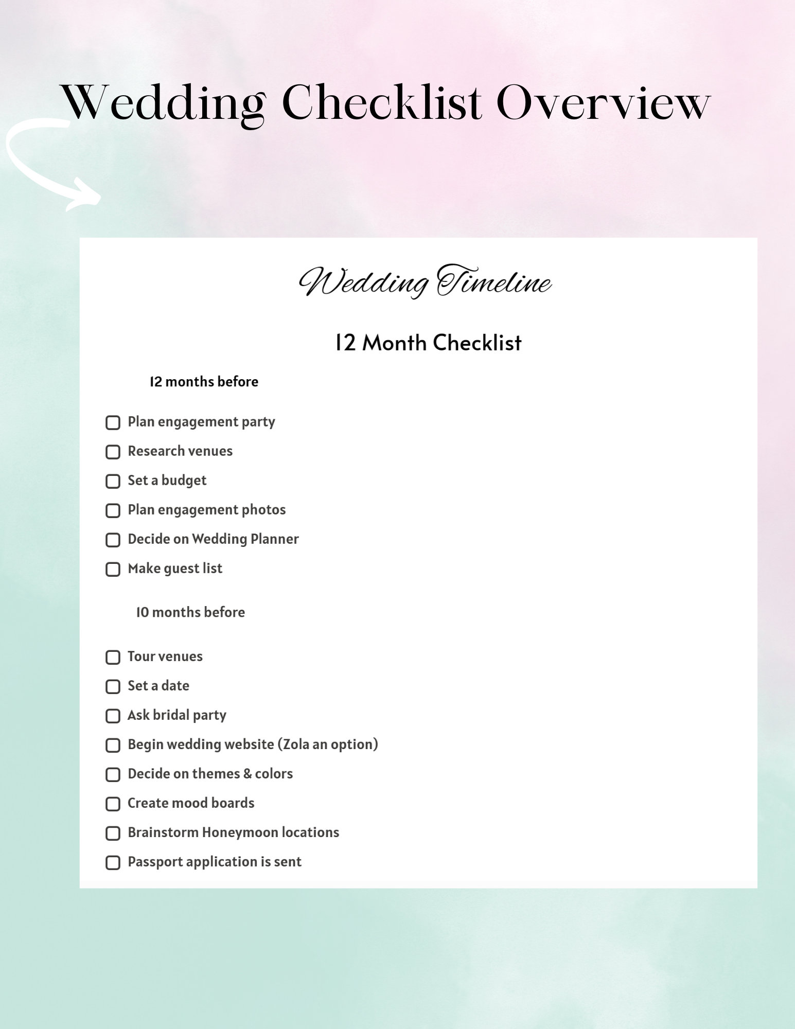 Easy Wedding Timeline Checklist - Etsy