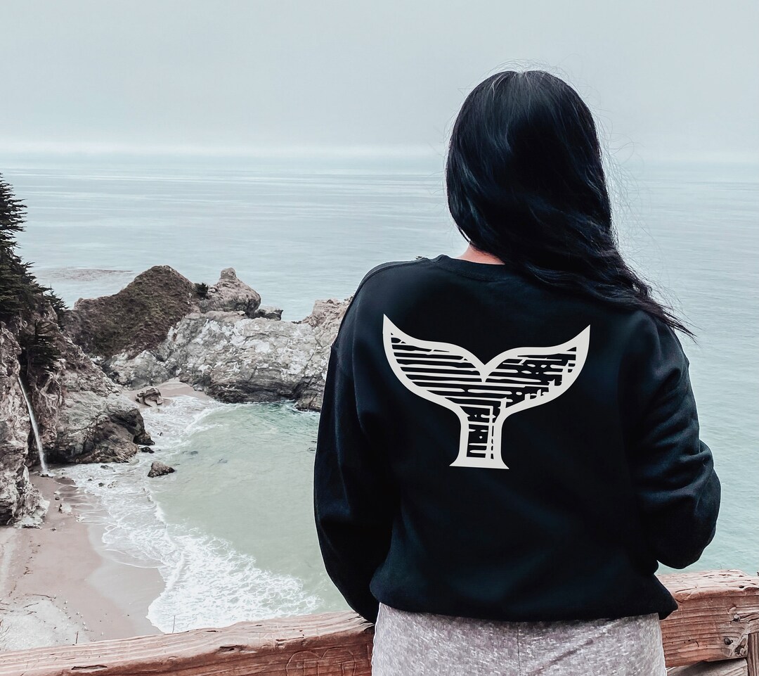 Whale Tail Sweatshirt / Native Respect the Locals Protect Our Oceans ...