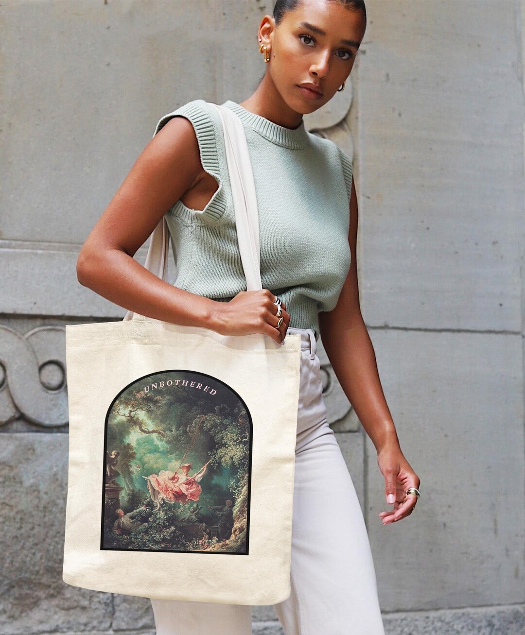 Unbothered Rococo Tote / Fragonard the Swing Good Vibes Girl Art ...