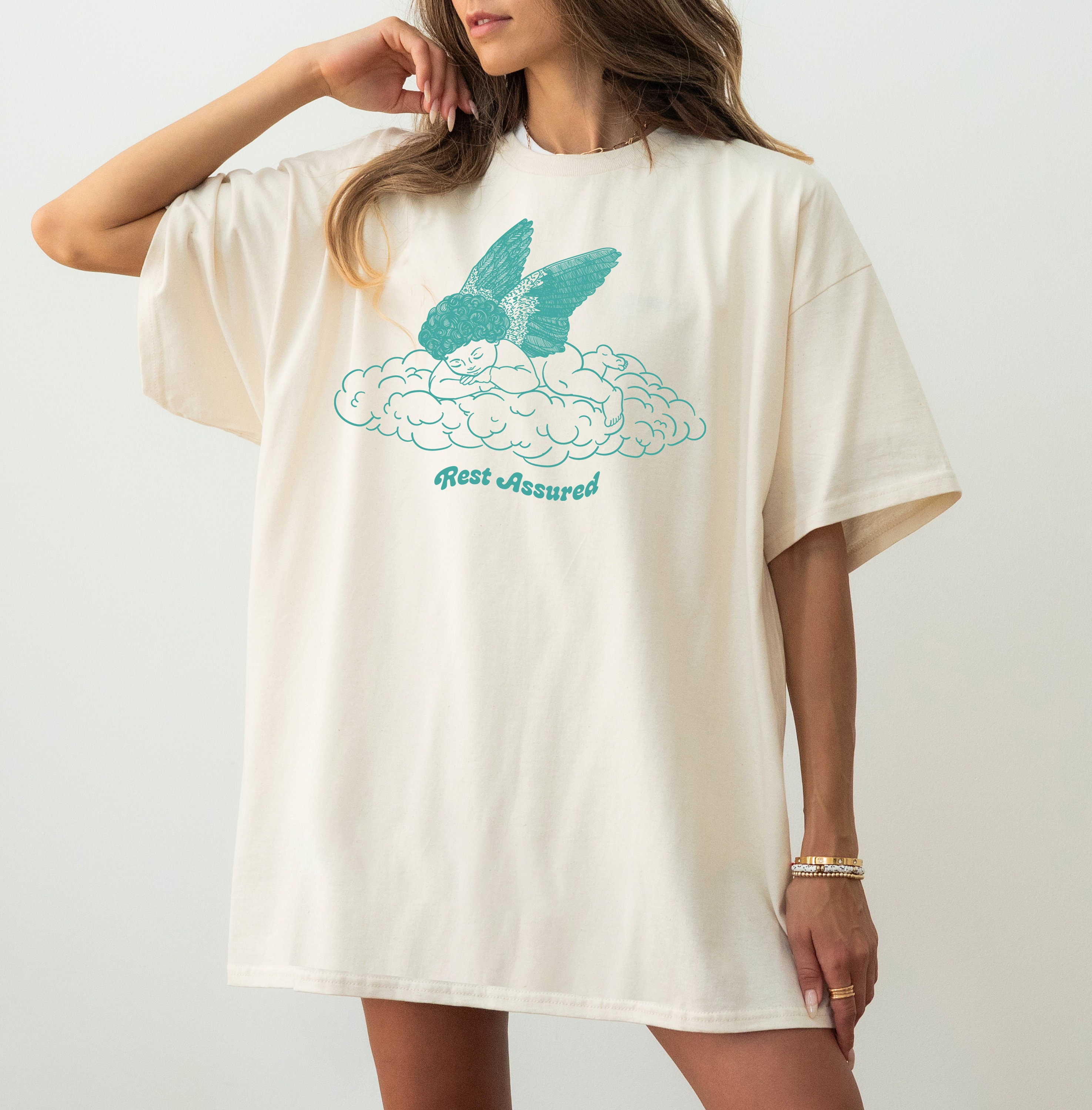 Rest Assured Tshirt / Cupid Angel Heaven Cherub Peace Cloud Dreaming ...