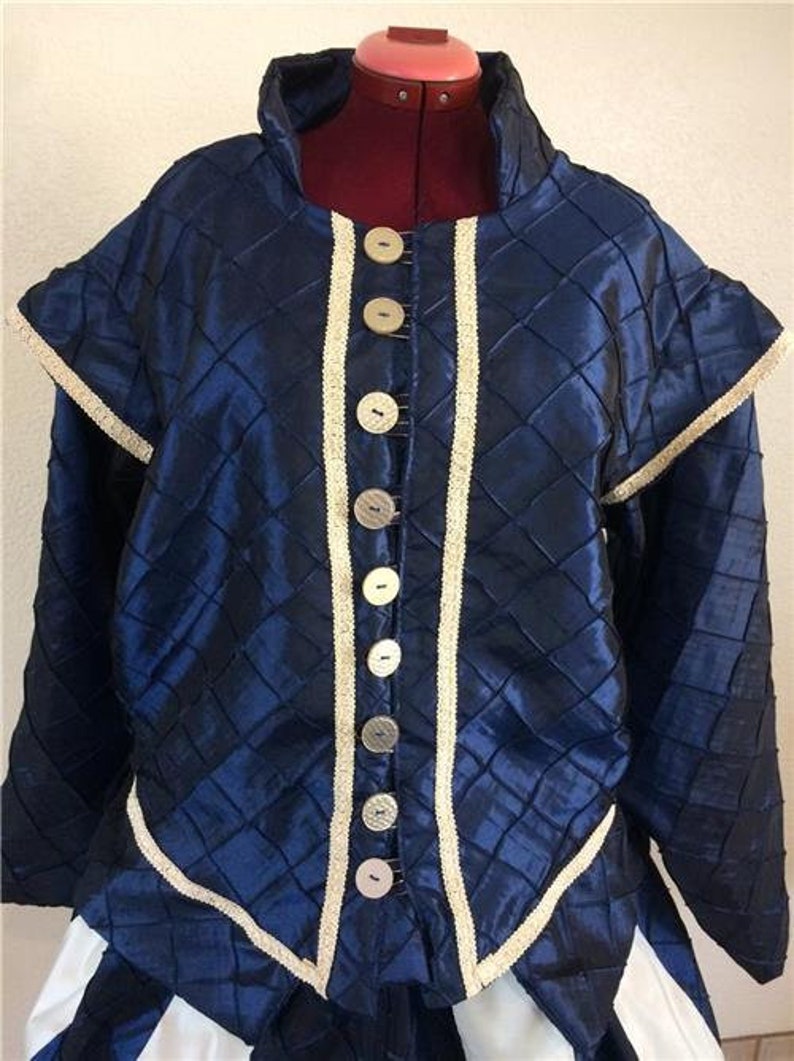 Blue White Elizabethan Renaissance Tudor Shakespeare Doublet Slops ...