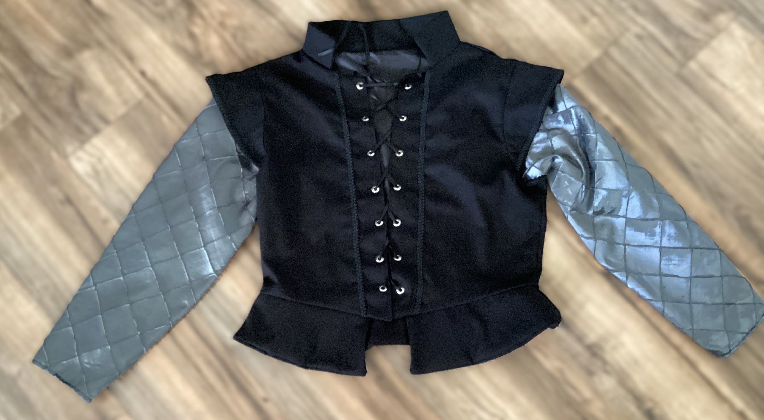 Elizabethan Renaissance Tudor Shakespearean Black Twill Doublet ...