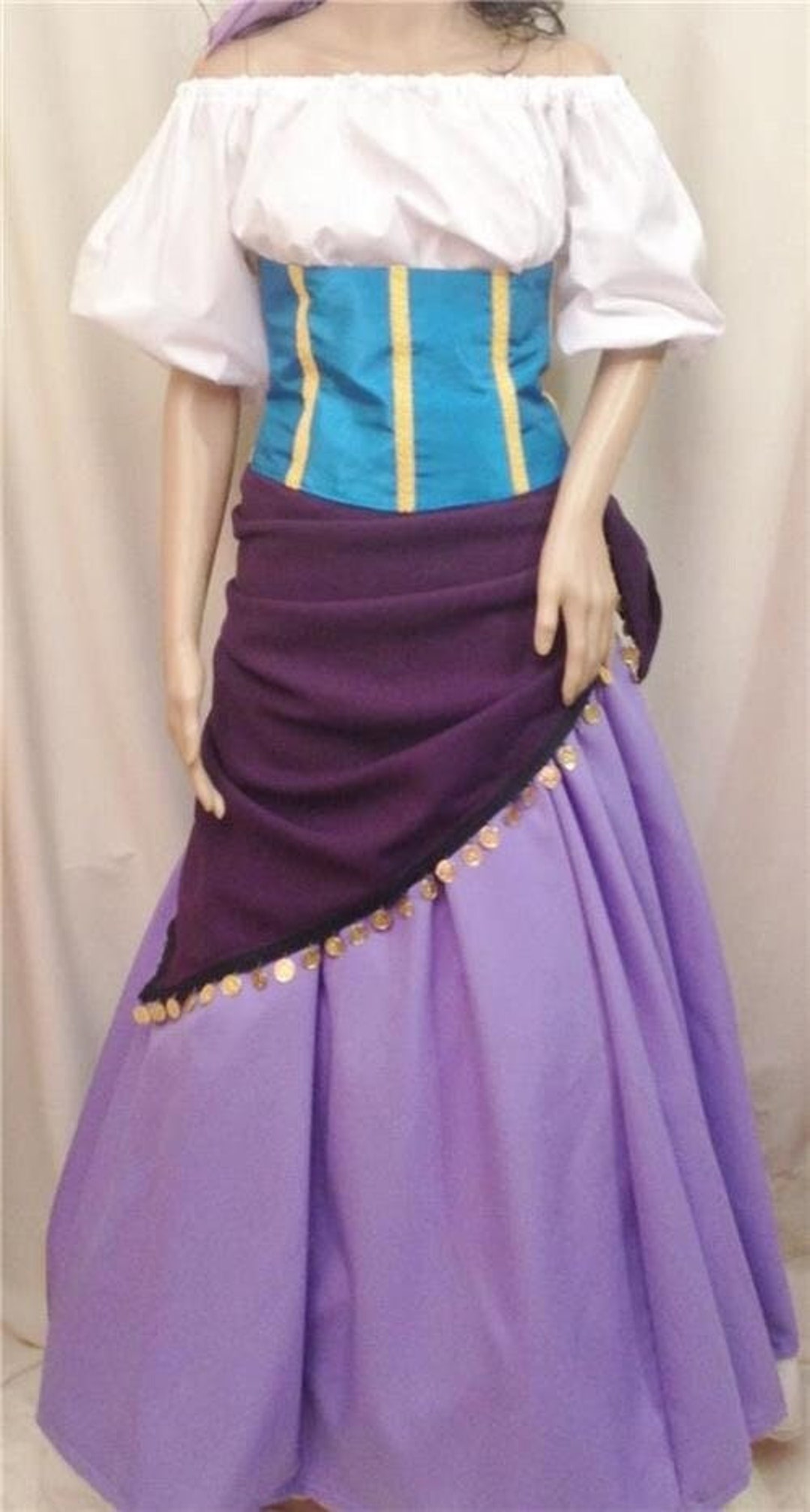 Esmeralda Hunchback of Notre Dame Gypsy Costume Dress, Adult, Custom ...