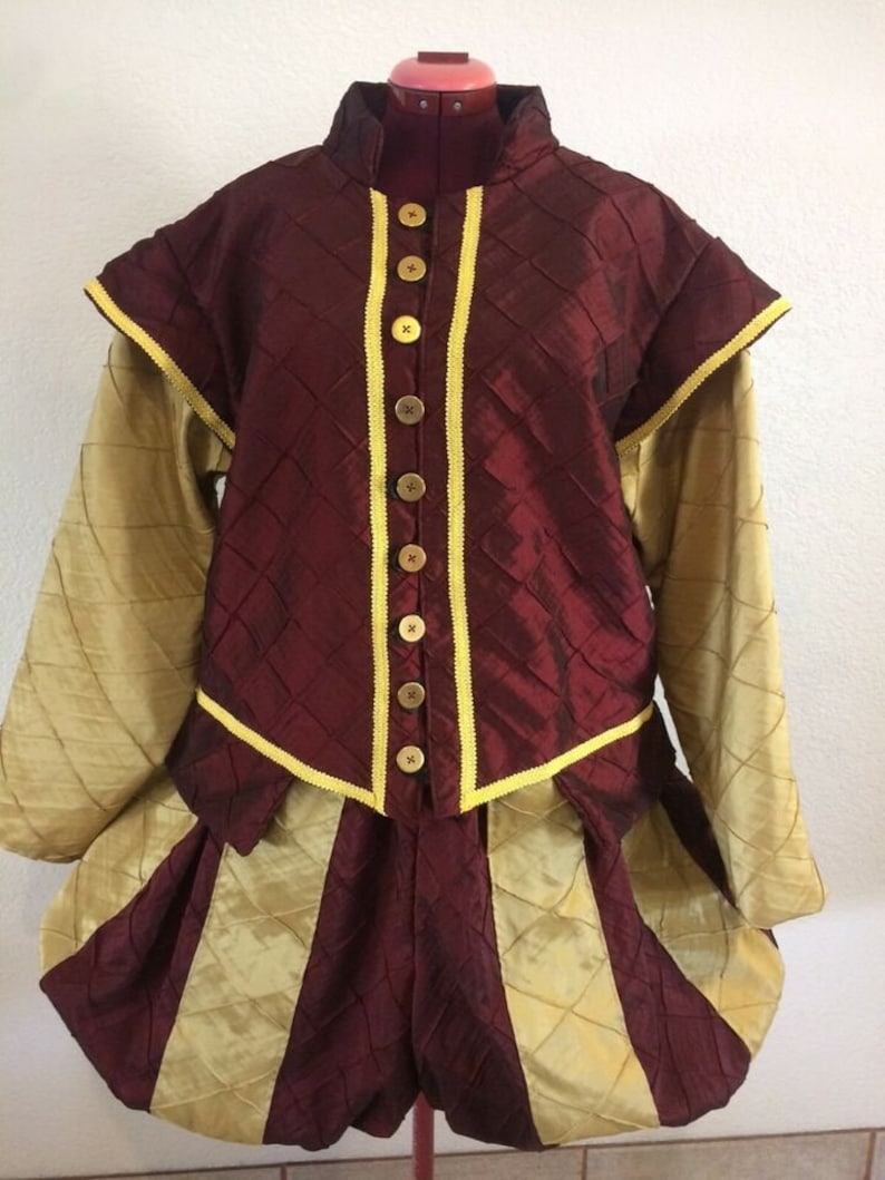 Elizabethan Renaissance Tudor Shakespeare Doublet Slops/breeches Hat ...