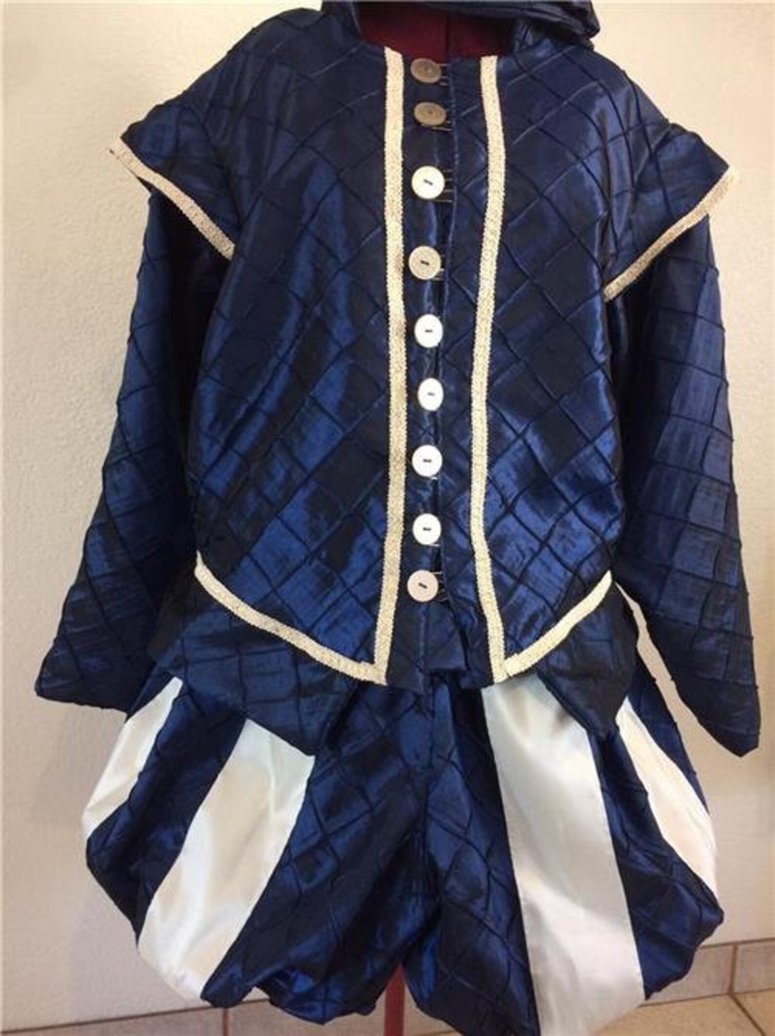 Blue White Elizabethan Renaissance Tudor Shakespeare Doublet Slops ...