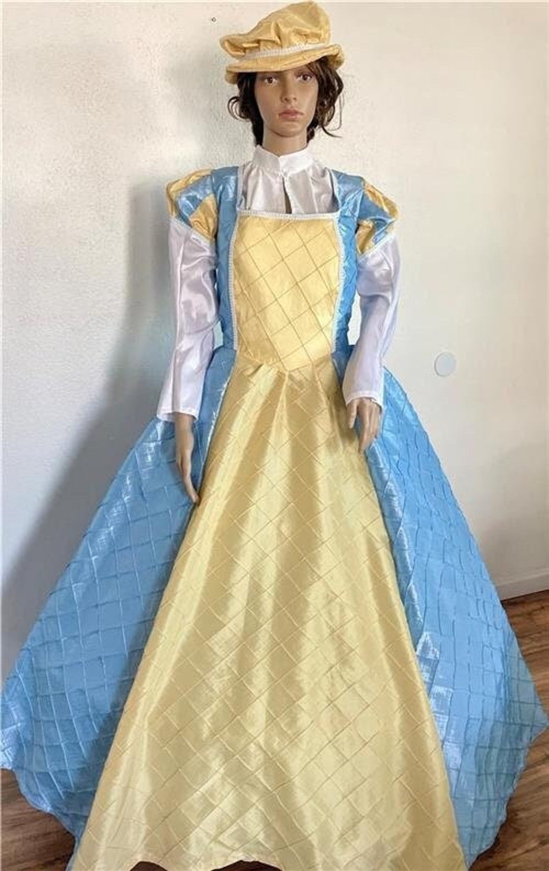 Elizabethan Dress Tudor Renaissance Dress Gown & Hat Your Custom Size ...
