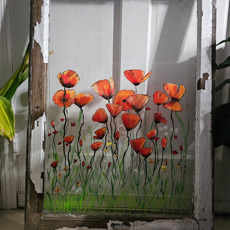 Painted Window Panes - Etsy