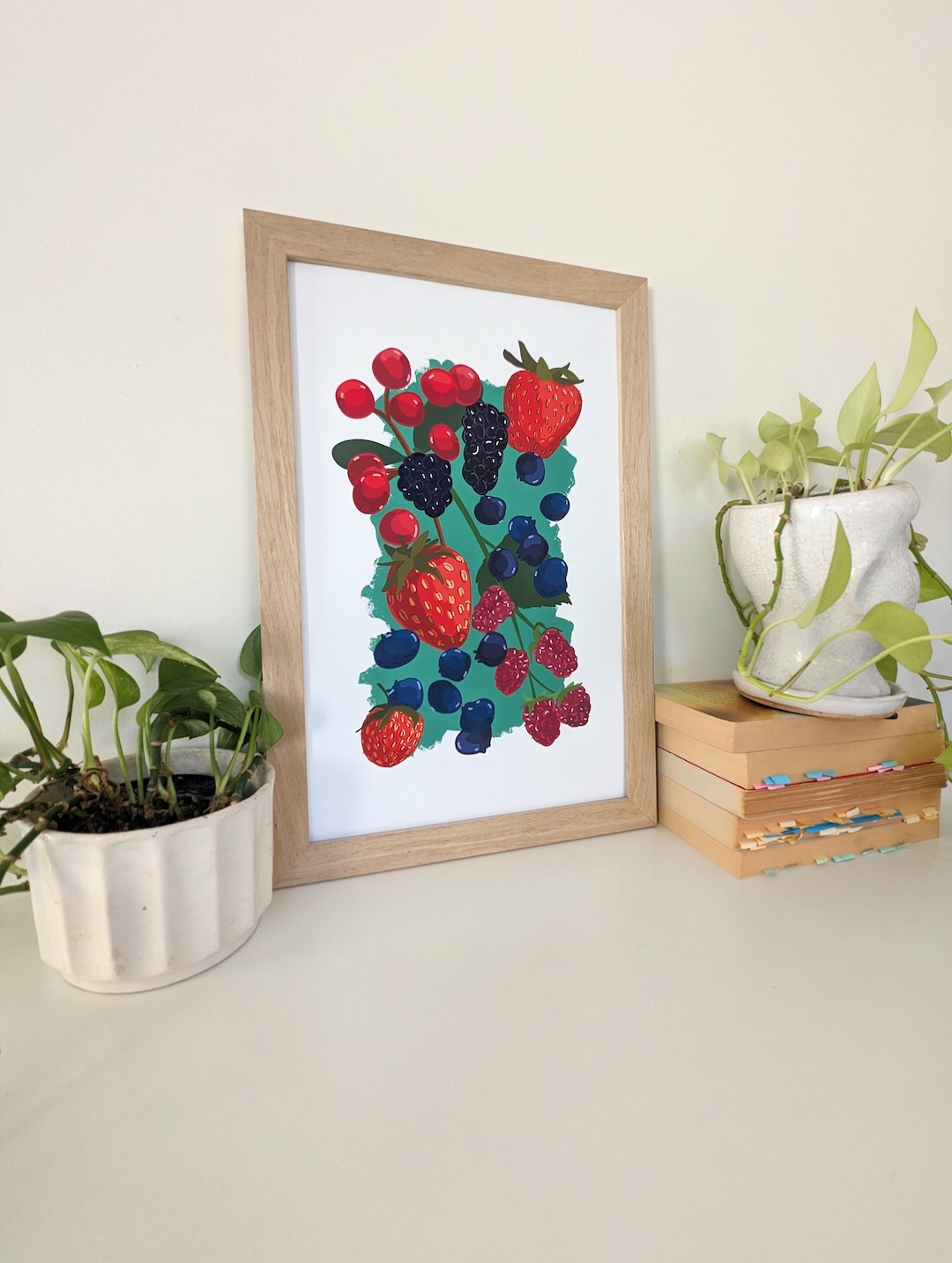 Berry Art Print // Strawberry Print // Blueberry Print // Raspberry ...