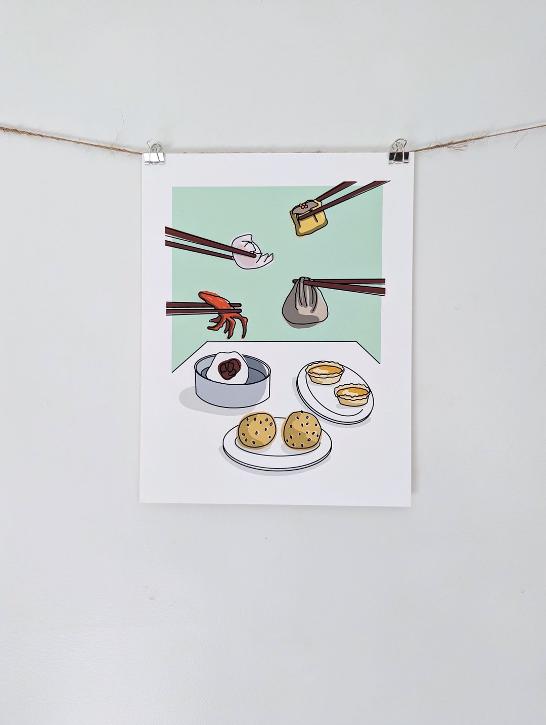 Dim Sum Art Print // Kitchen Art // Chinese Food Art - Etsy