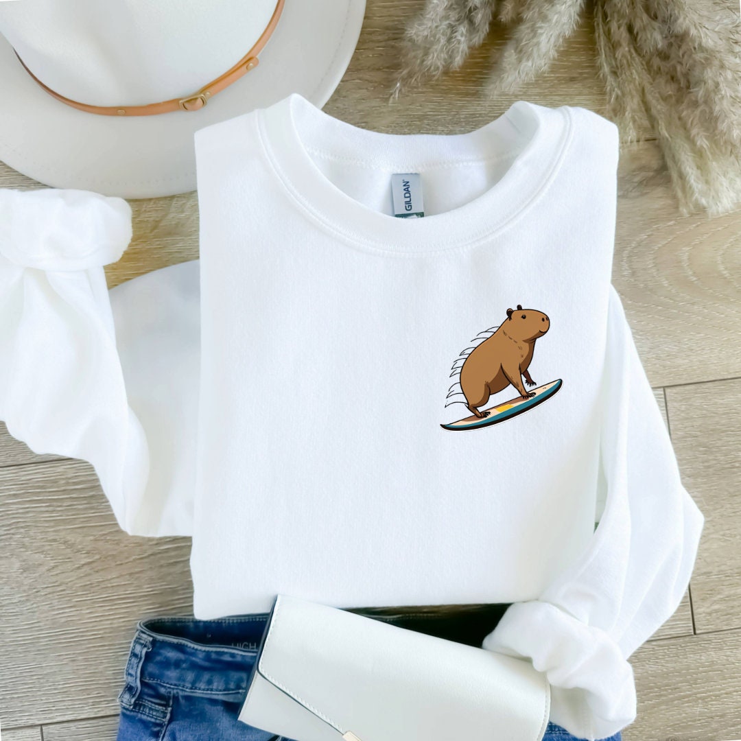Capybara Shirt Sweatshirt Unisex, Shirts That Go Hard, Funny Animal ...