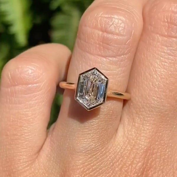Hexagon Engagement Ring - Etsy