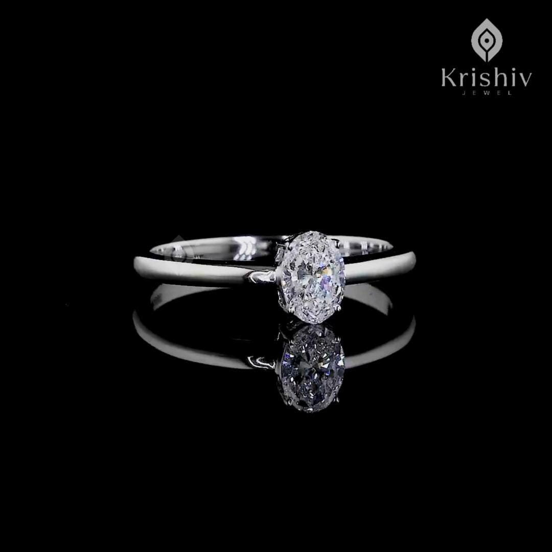 Stunning 0.5 Carat Oval Halo Diamond Ring | Luxurious Lab Grown Brilliance | Customize Your Gold ...