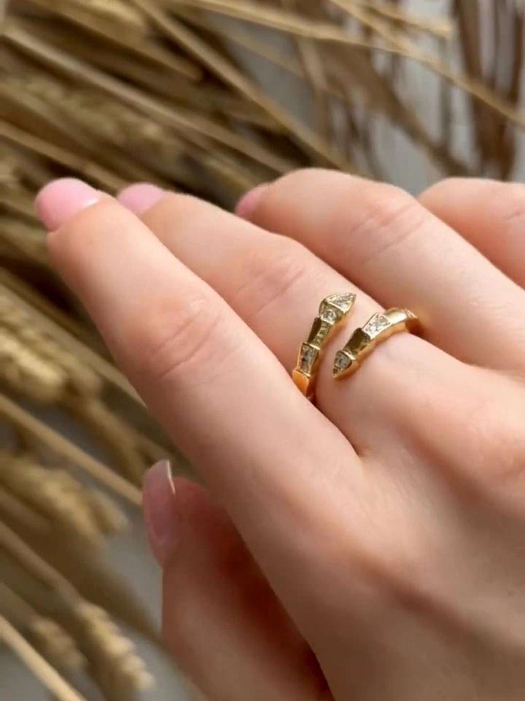 Serpenti Viper Ring 14k Gold, Snake Wrap Ring, Gold Bulgari Inspired Jewelry, Serpent Statement ...