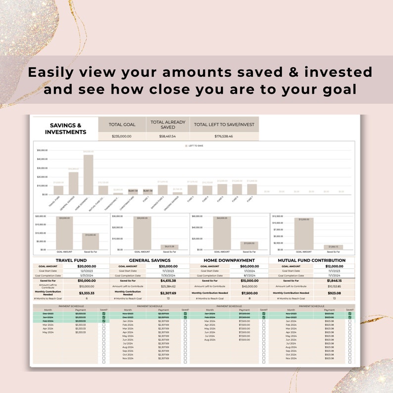 Sinking Funds Tracker, Spreadsheet Budget ,google Sheets Savings ...