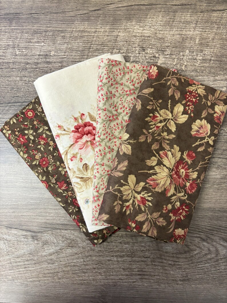 Moda Fabrics 3 Sisters Chocolat 3840, 3844, Grace 4056, Papillon 4074 ...