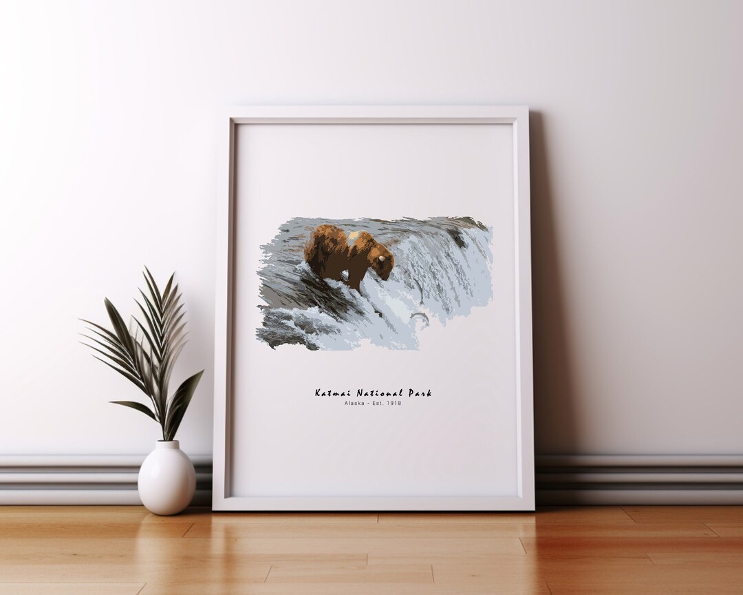 Katmai National Park Print | Instant Download | National Park Poster ...