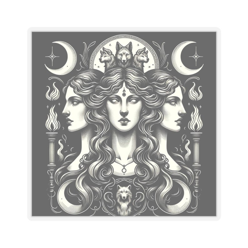 Enigmatic Hecate Vinyl Sticker - Elegant Triple Goddess Design With ...