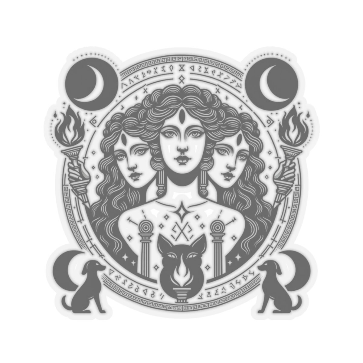 Hecate Triple Goddess Sticker Mystical Decor for Spiritual Enthusiasts ...