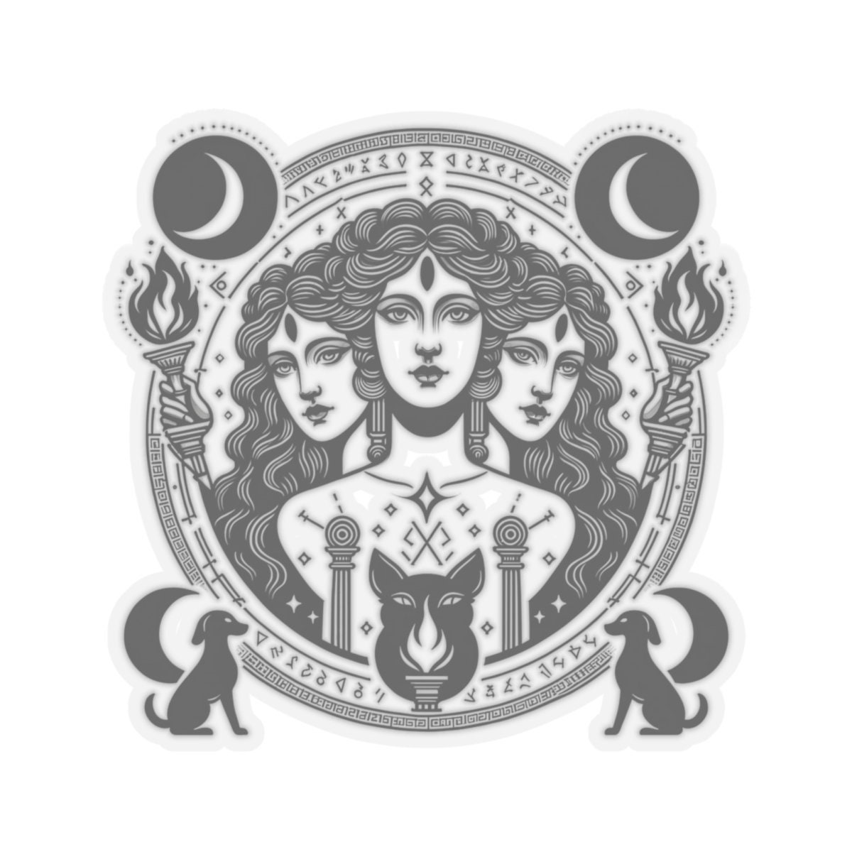 Hecate Triple Goddess Sticker Mystical Decor for Spiritual Enthusiasts ...