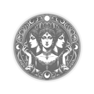 Celestial Hecate and Sacred Guardians Vinyl Sticker: Majestic Moonlit ...
