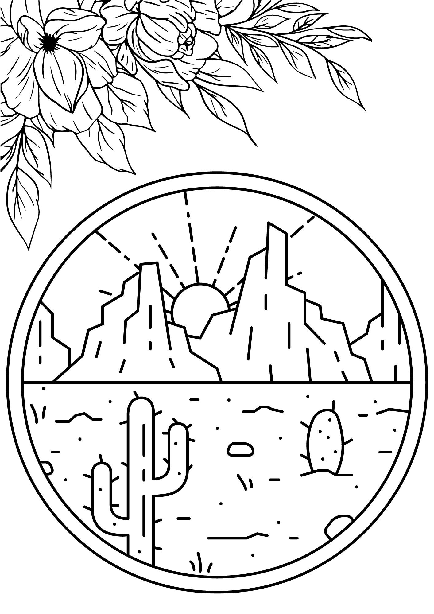 Western Coloring Pages Featuring Cowboys, Rodeos, Desert Landscape ...