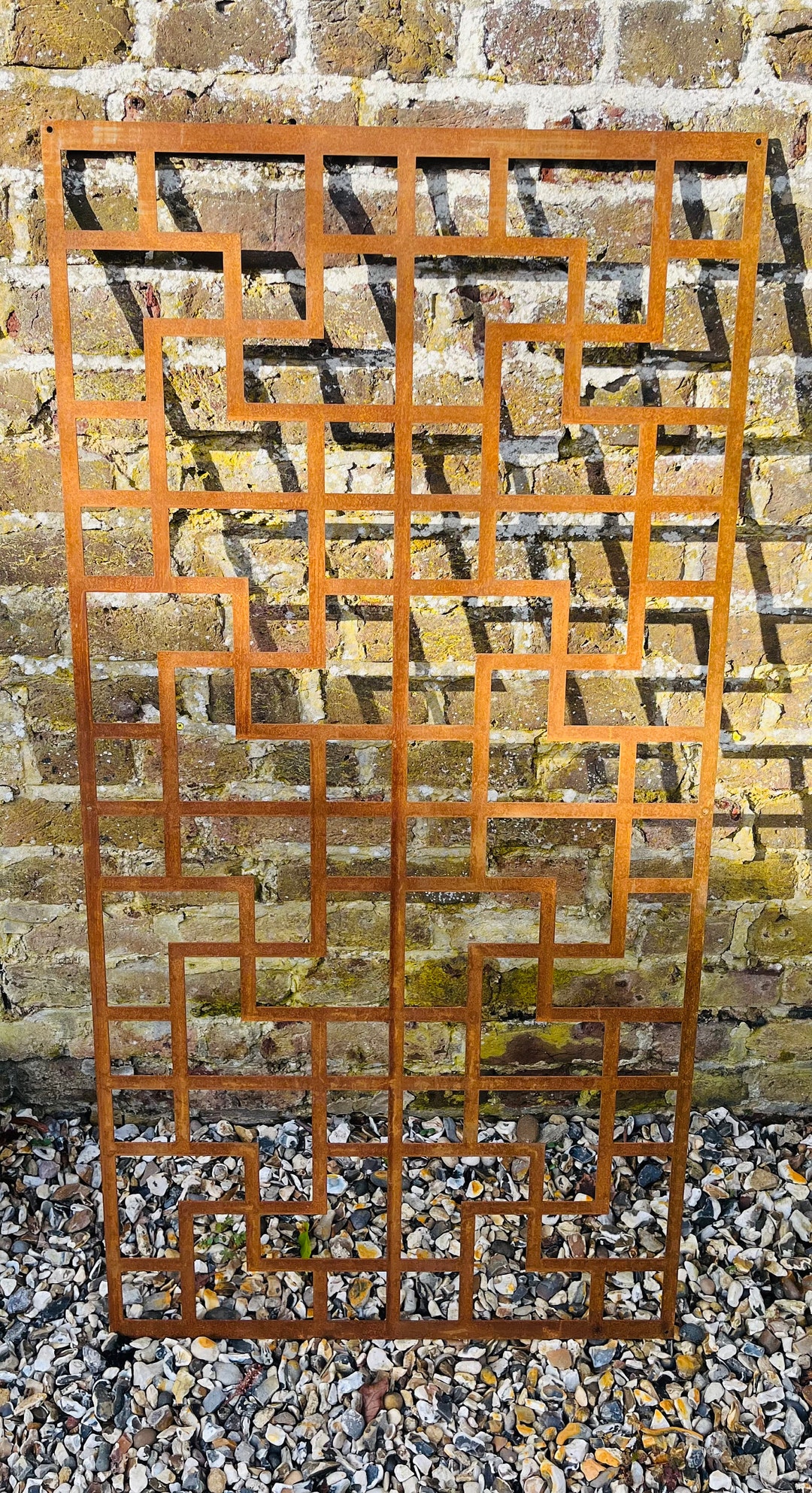 Corten Steel Metal Wall Mounted Izan Geometric Decorative Garden Panel ...