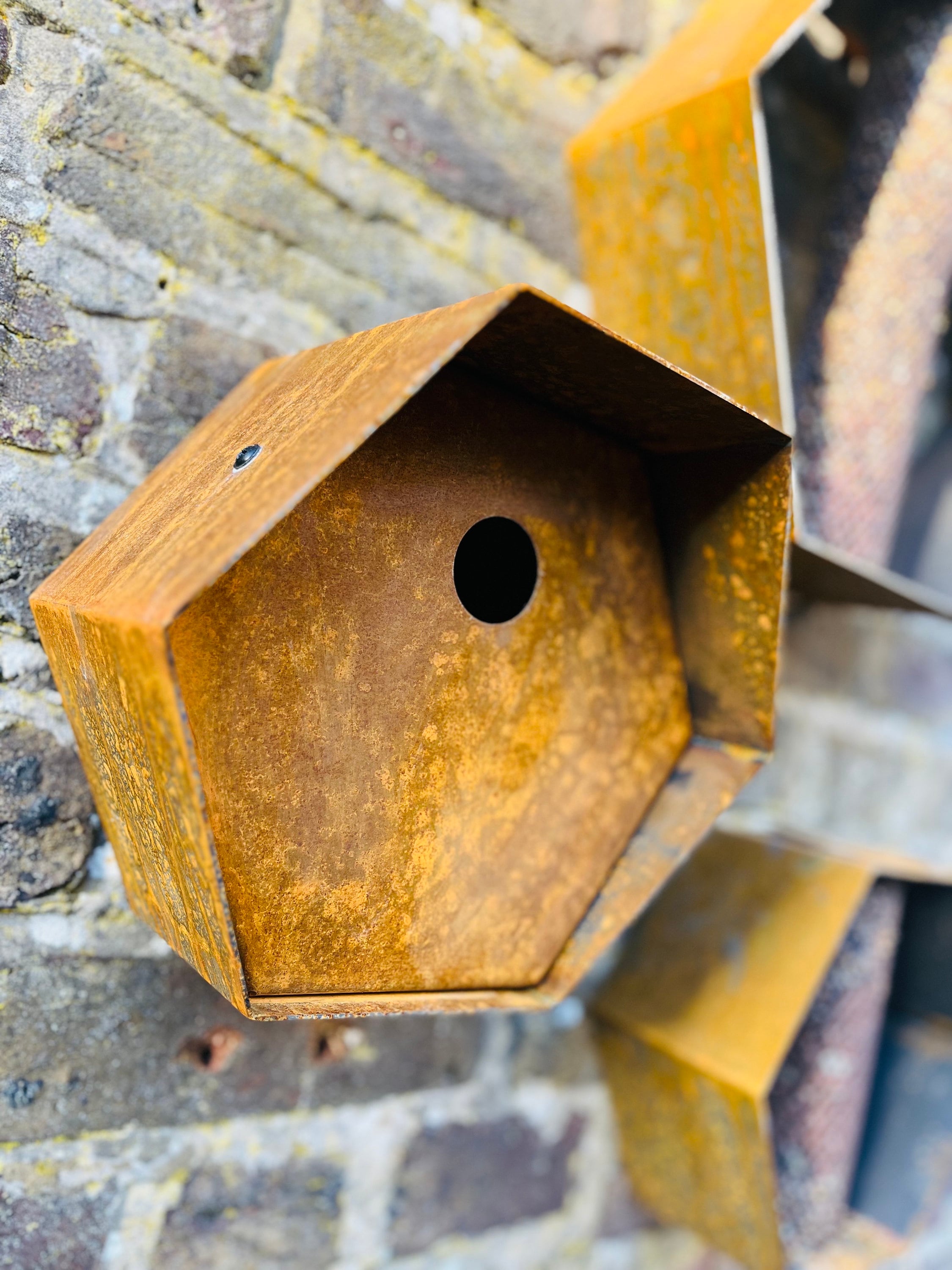 Corten Steel Hexagon Bird House Box Nesting Box 200mm - Etsy UK