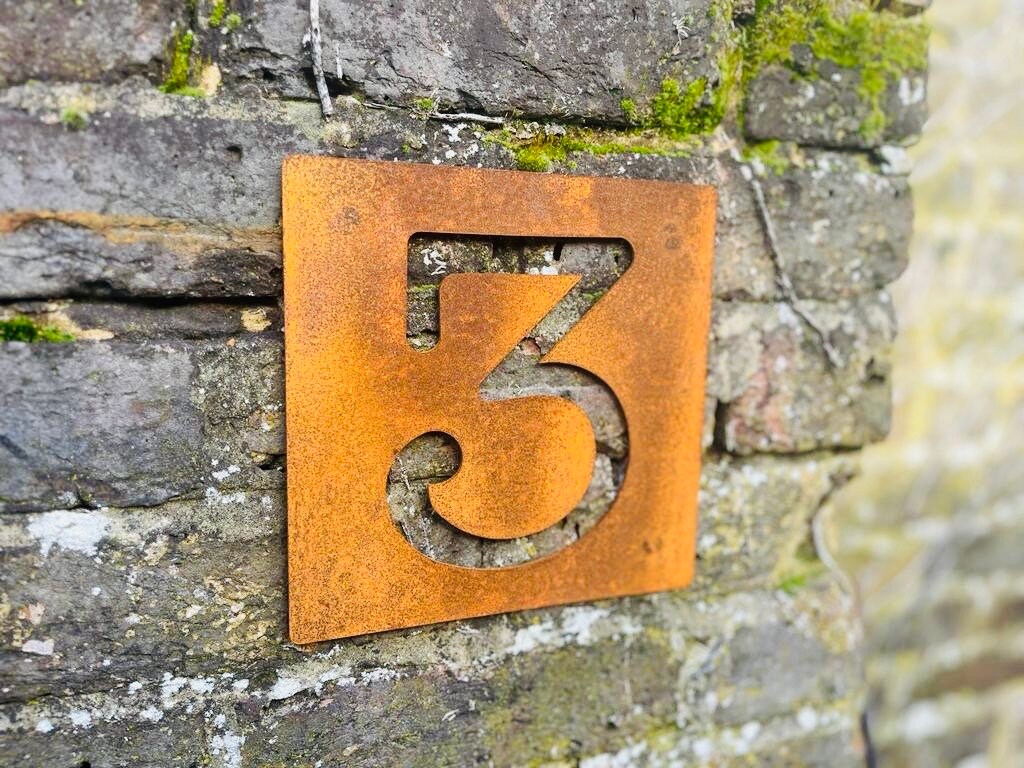 Corten Steel House Door Number Wall Mounted 200mm 600mm - Etsy UK