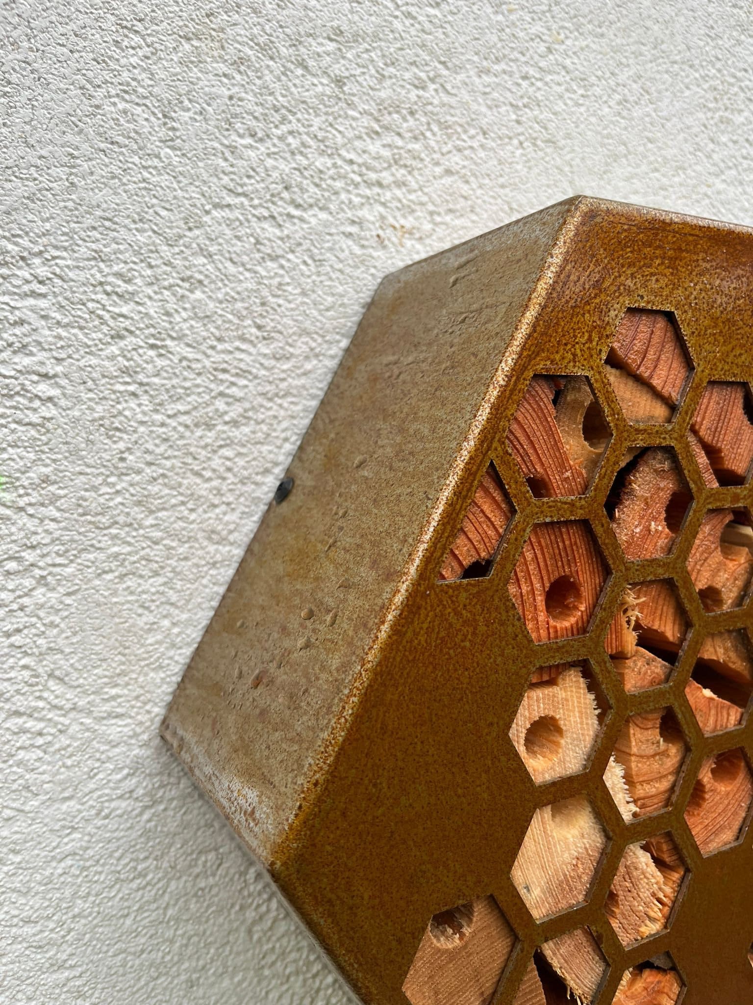 Corten Steel Honeycomb Hexagon Bug Insect Hotel 200mm, 300mm , 400mm ...
