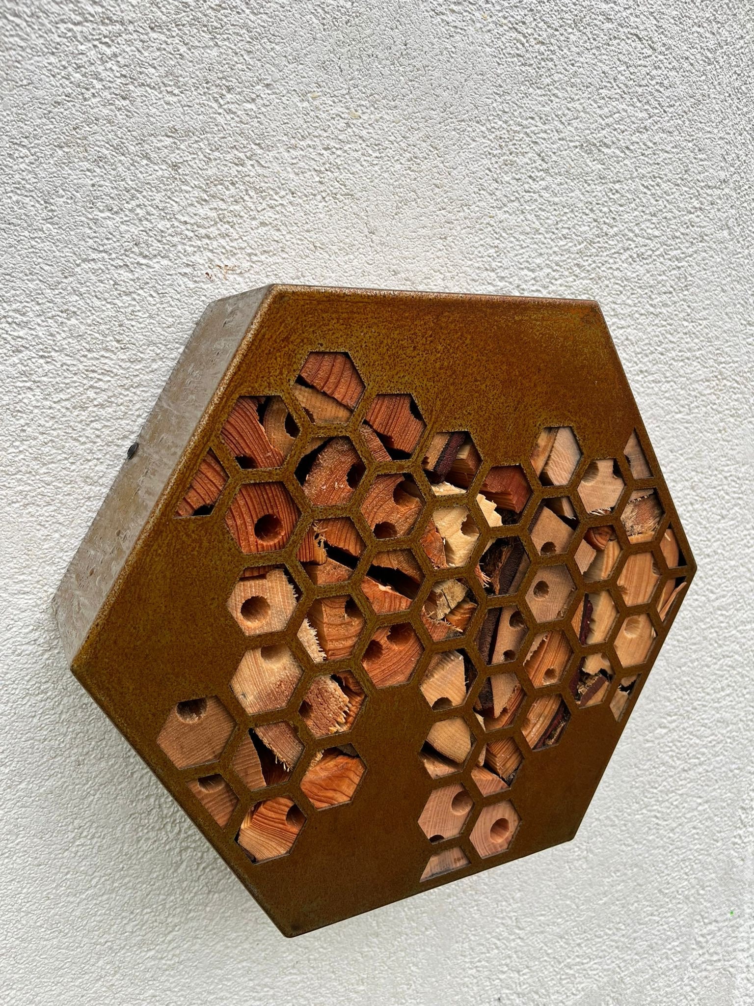 Corten Steel Honeycomb Hexagon Bug Insect Hotel 200mm, 300mm , 400mm ...
