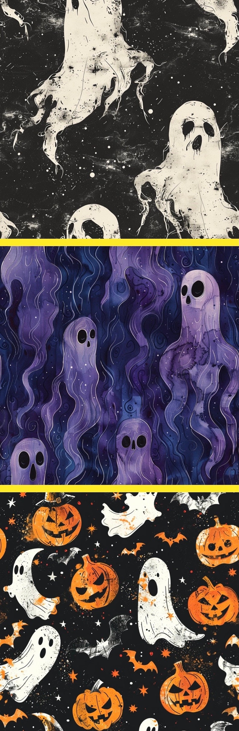 Boo Crew Halloween Digital Paper Pack: Spooky Ghosts, Pumpkins (12" X ...