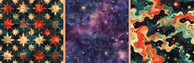 Celestial Digital Paper Pack: Stars, Moon, Cosmic Patterns (digital ...