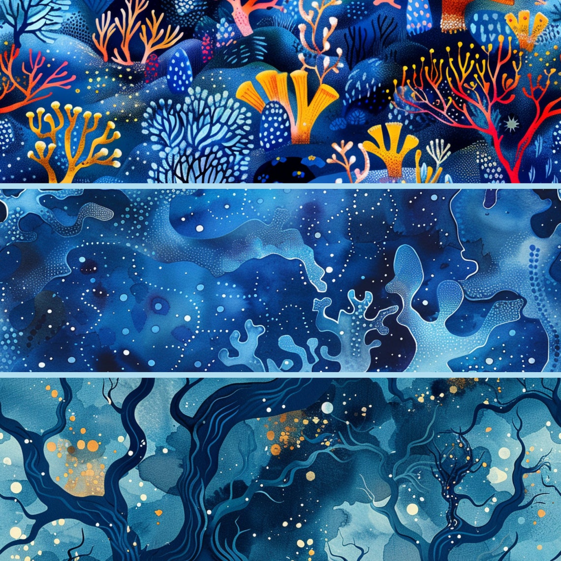 Enchanted Underwater, Under the Sea, Printable Scrapbook Paper, Wall ...