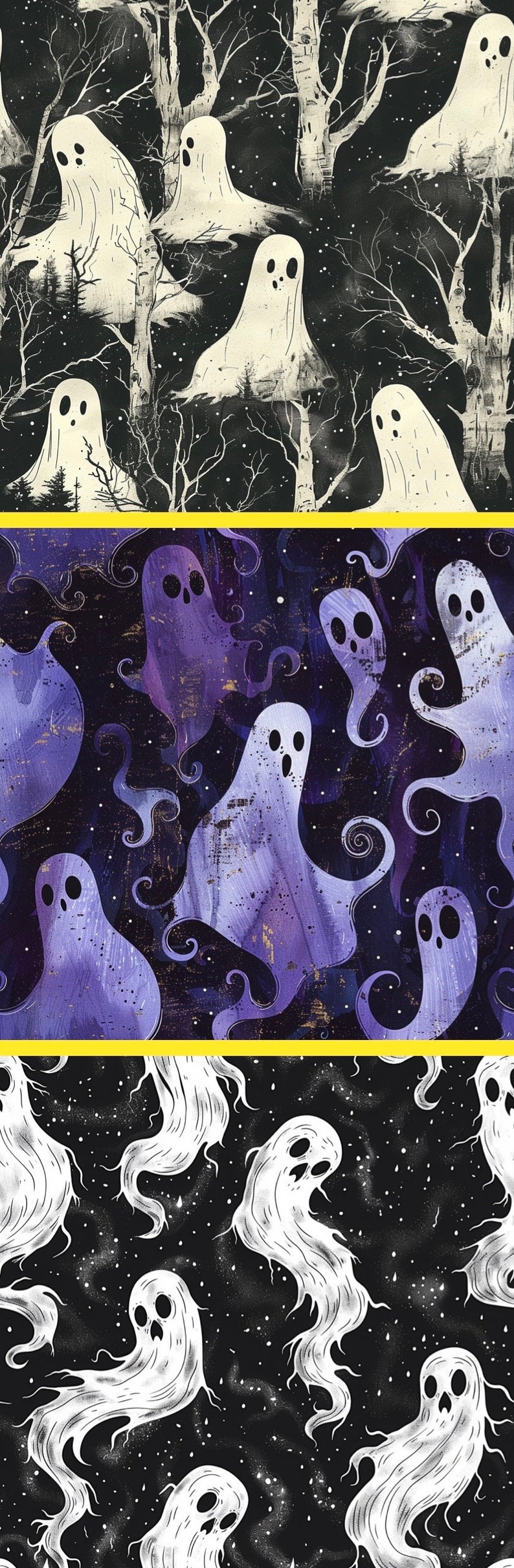Boo Crew Halloween Digital Paper Pack: Spooky Ghosts, Pumpkins (12" X ...
