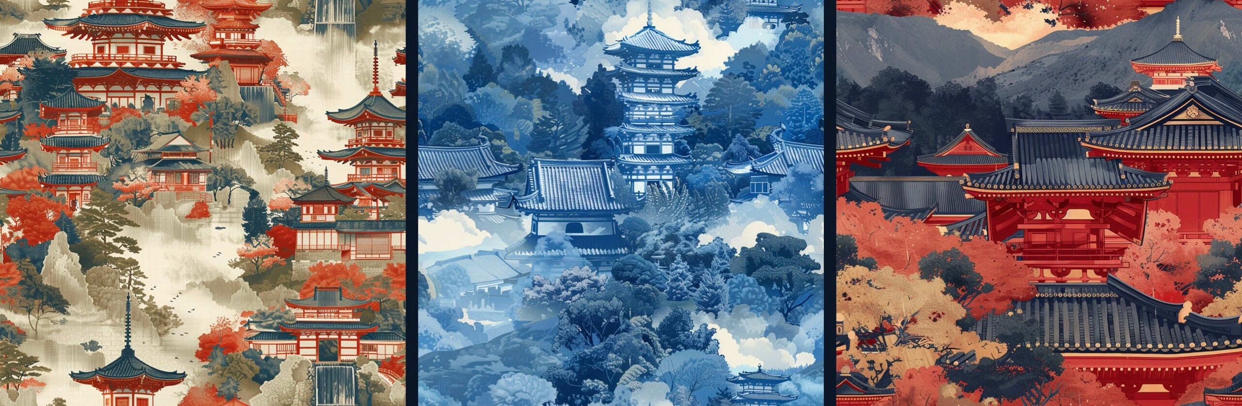 Japanese Temple Digital Paper Pack: Zen Oriental Scrapbooking (PNG, 300 ...