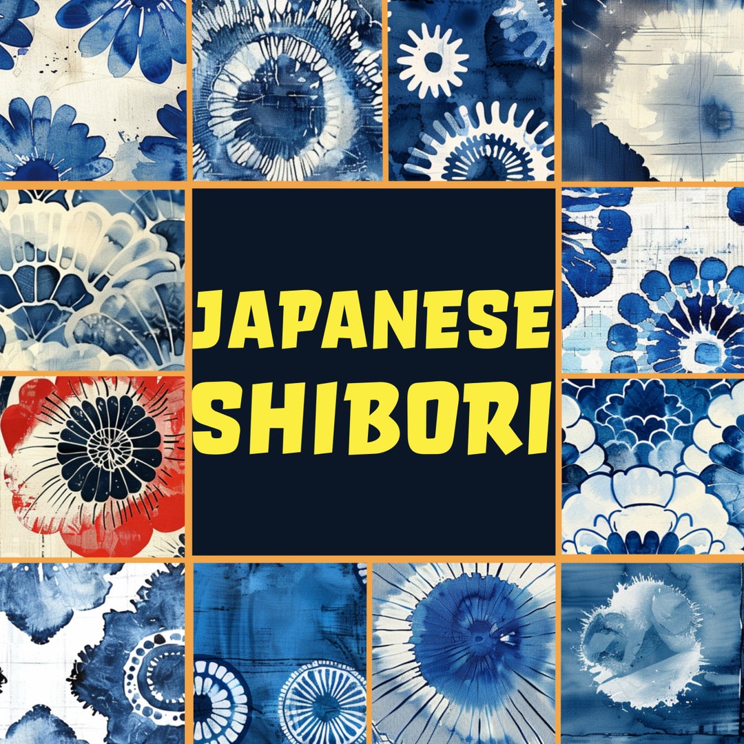 Japanese Shibori Art: Indigo Pattern Set (digital Download) - Etsy