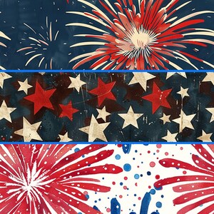 4th of July Textures, 12 SEAMLESS Pattern Backgrounds, Printable ...