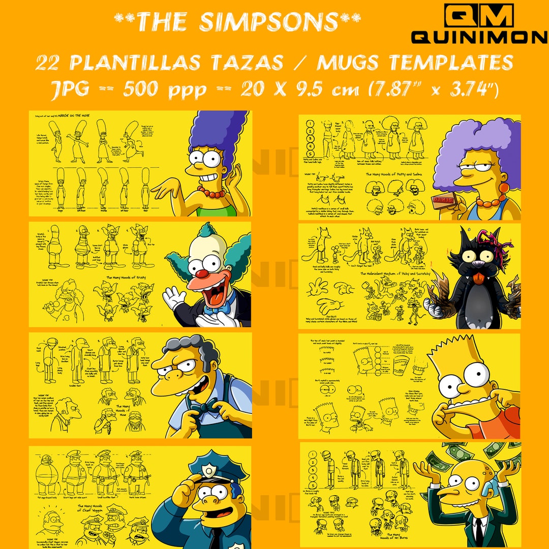 Lot of 22 the Simpsons Mug Templates - Etsy