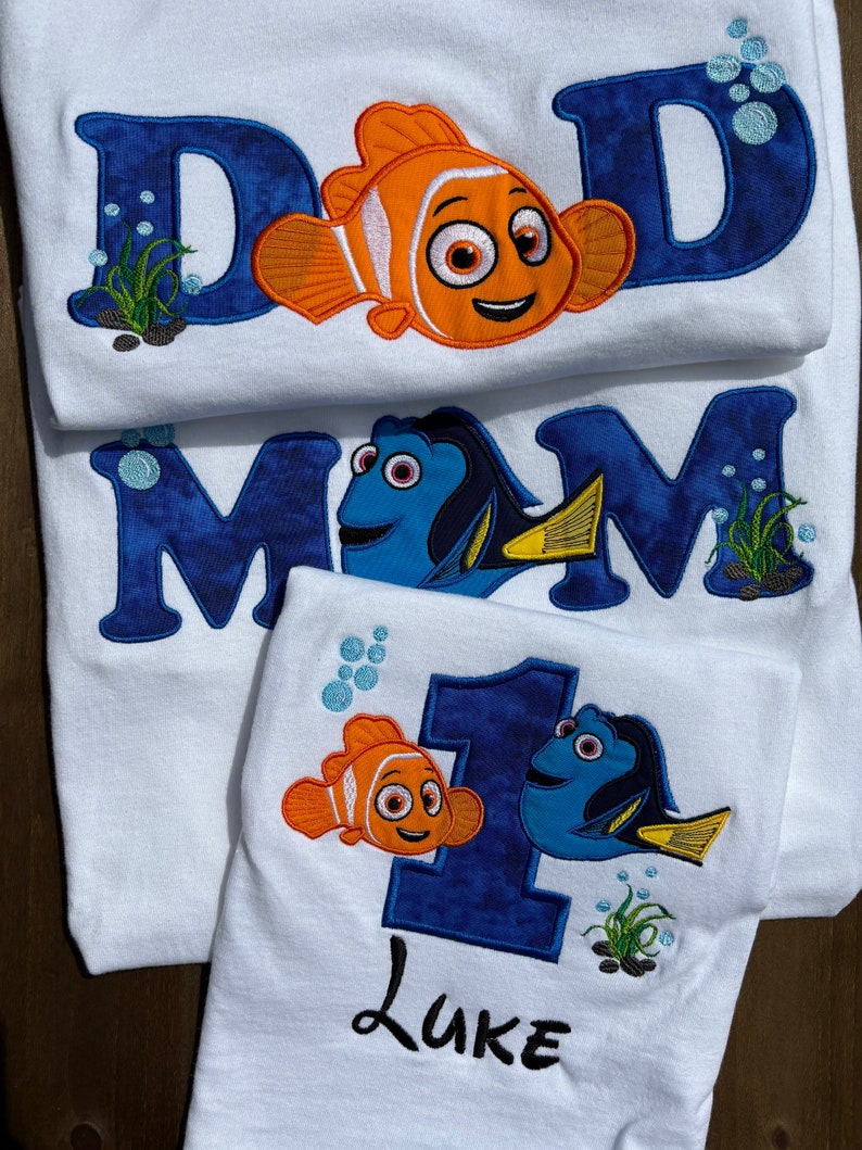 Nemo Birthday Shirt, Nemo Family Birthday Shirts, Nemo Appliqué ...