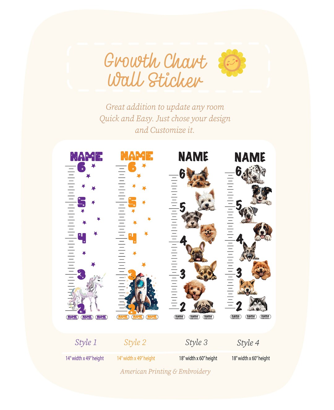 Kids and Pet Wall Growth Charts - Etsy