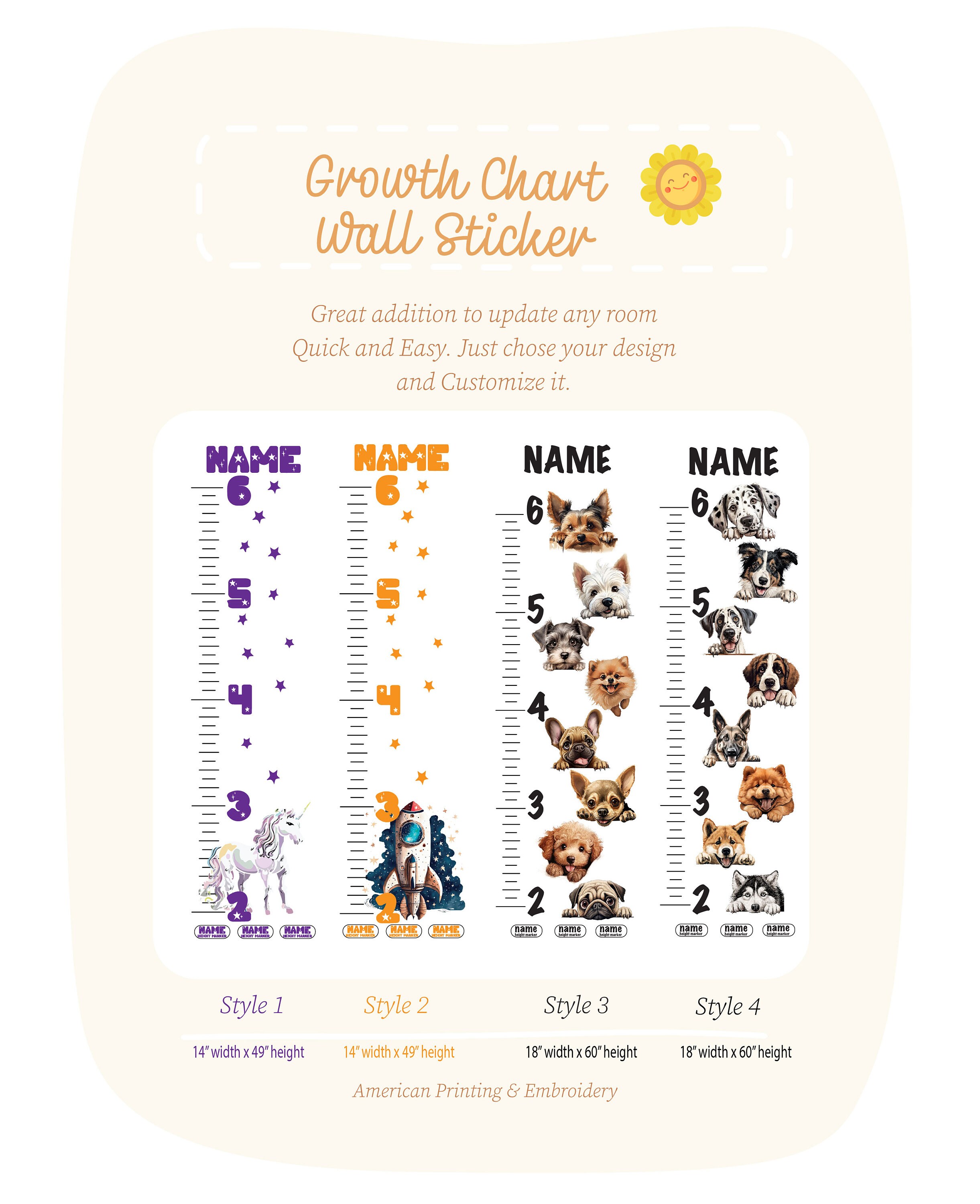 Kids and Pet Wall Growth Charts - Etsy