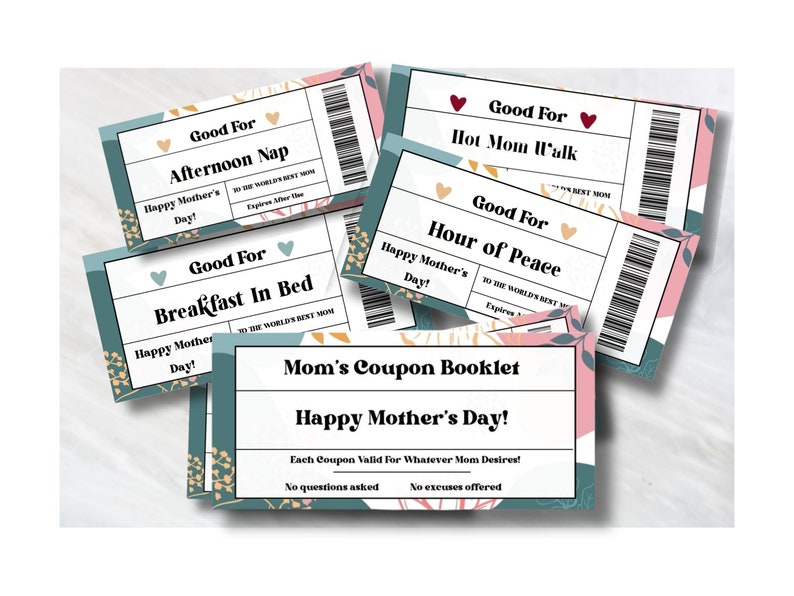 Minimalist Mothers Day Printable Coupon Book | Digital Download ...