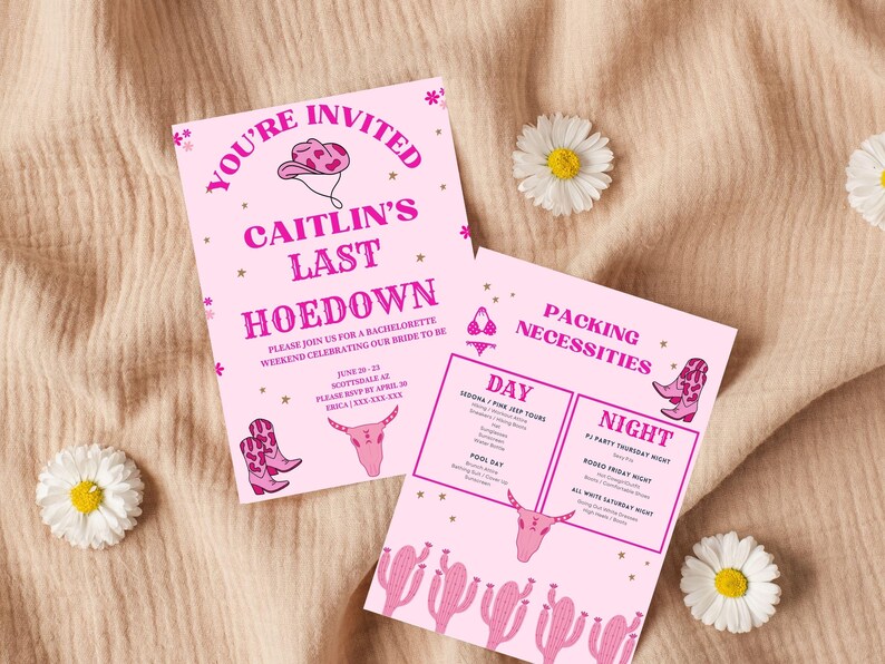 Cowgirl Bachlorette Template Last Hoedown Themed Bachelorette Party ...